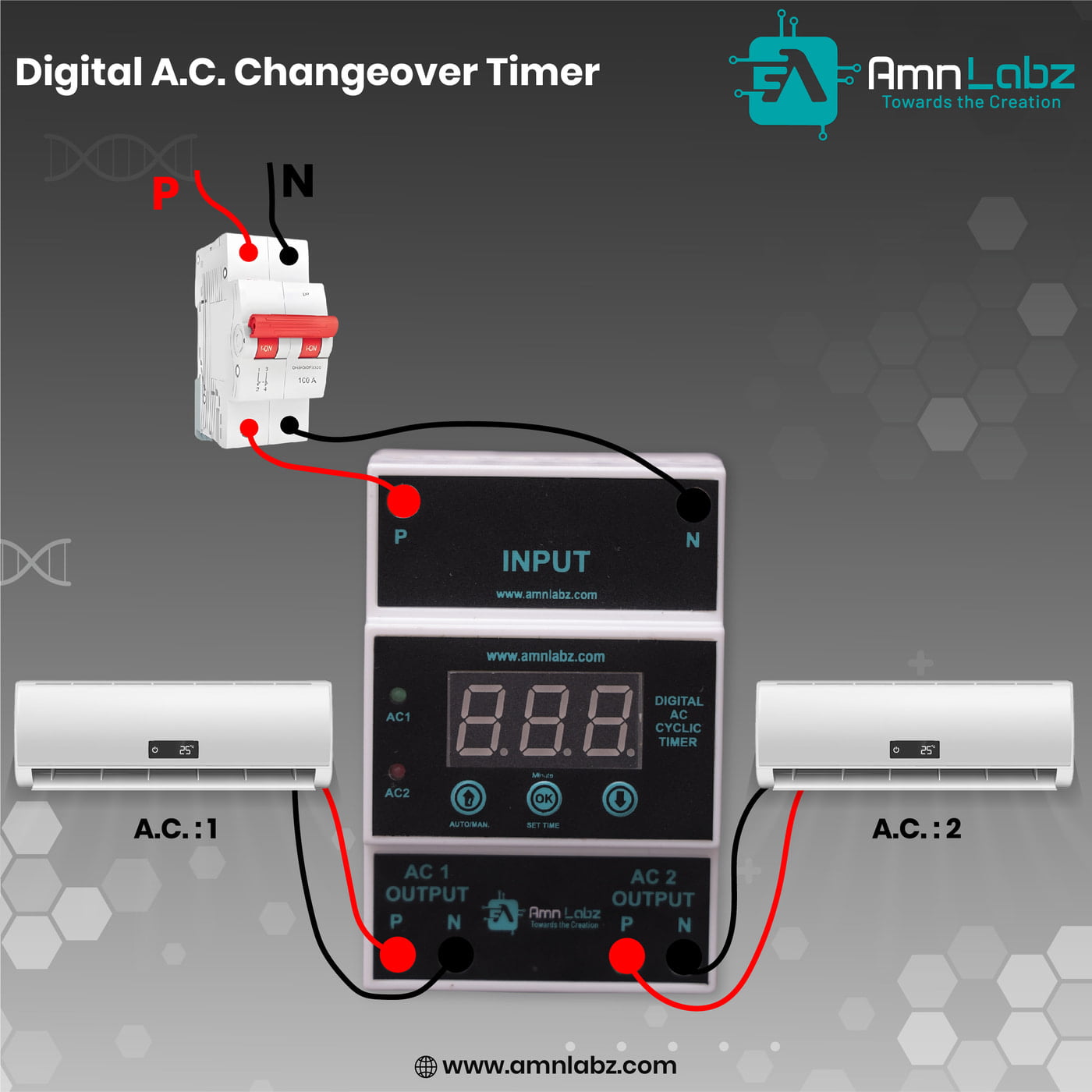 Digital AC Cyclic Timer, Air Conditioning Change Over Timer